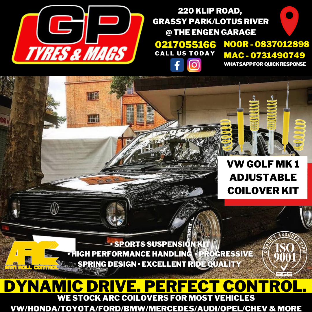 VW GOLF MK1 ARC HEIGHT ADJUSTABLE COILOVER SET – GP Tyres & Mags