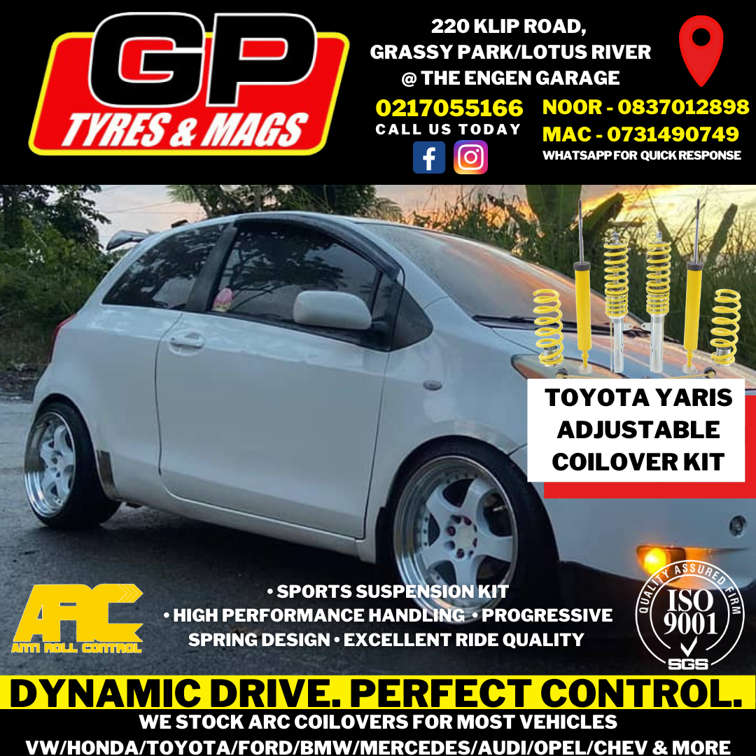 TOYOTA YARIS ARC HEIGHT ADJUSTABLE COILOVER SET – GP Tyres & Mags